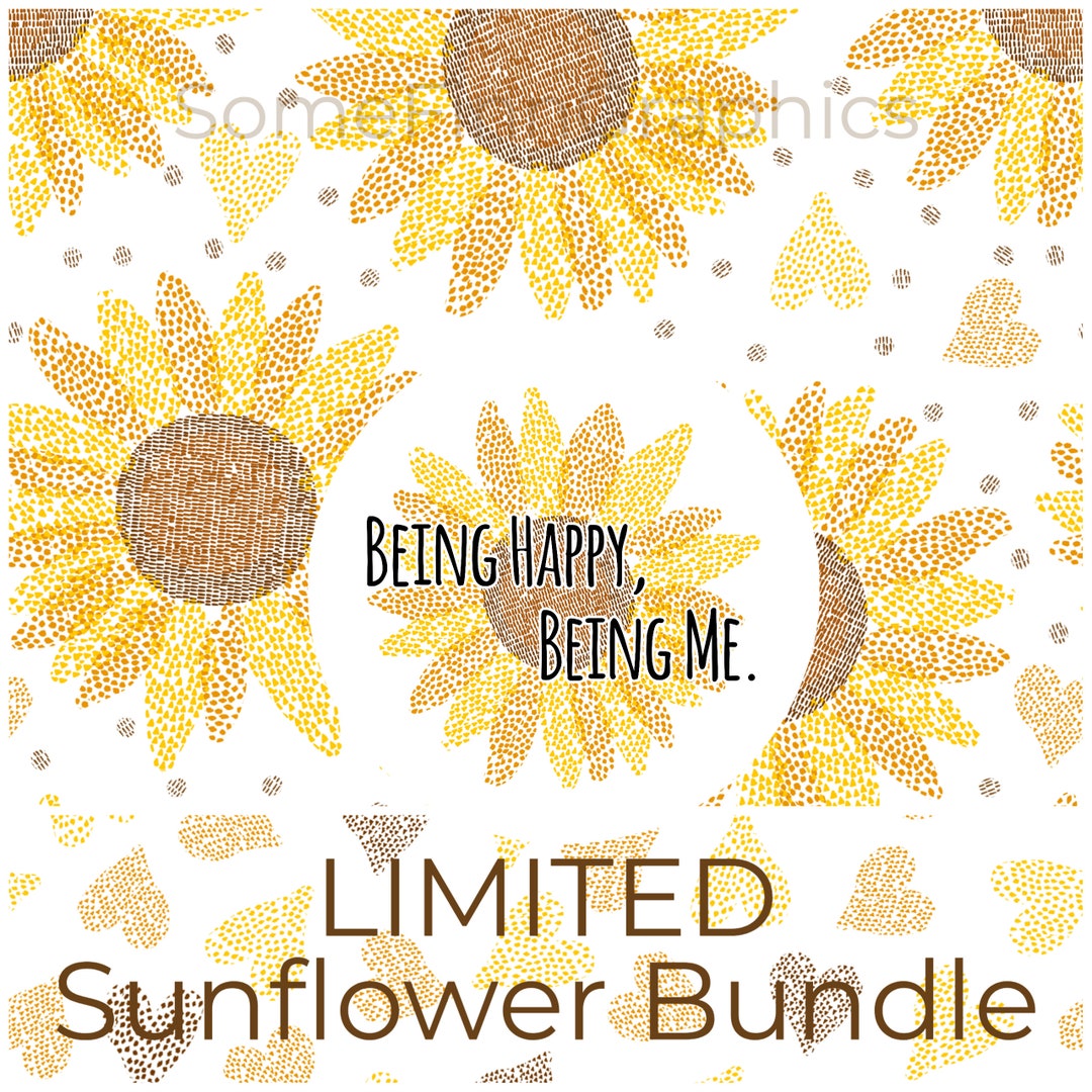LIMITED BUNDLE Sunflower Digital Paper, Seamless Floral Texture Pattern ...