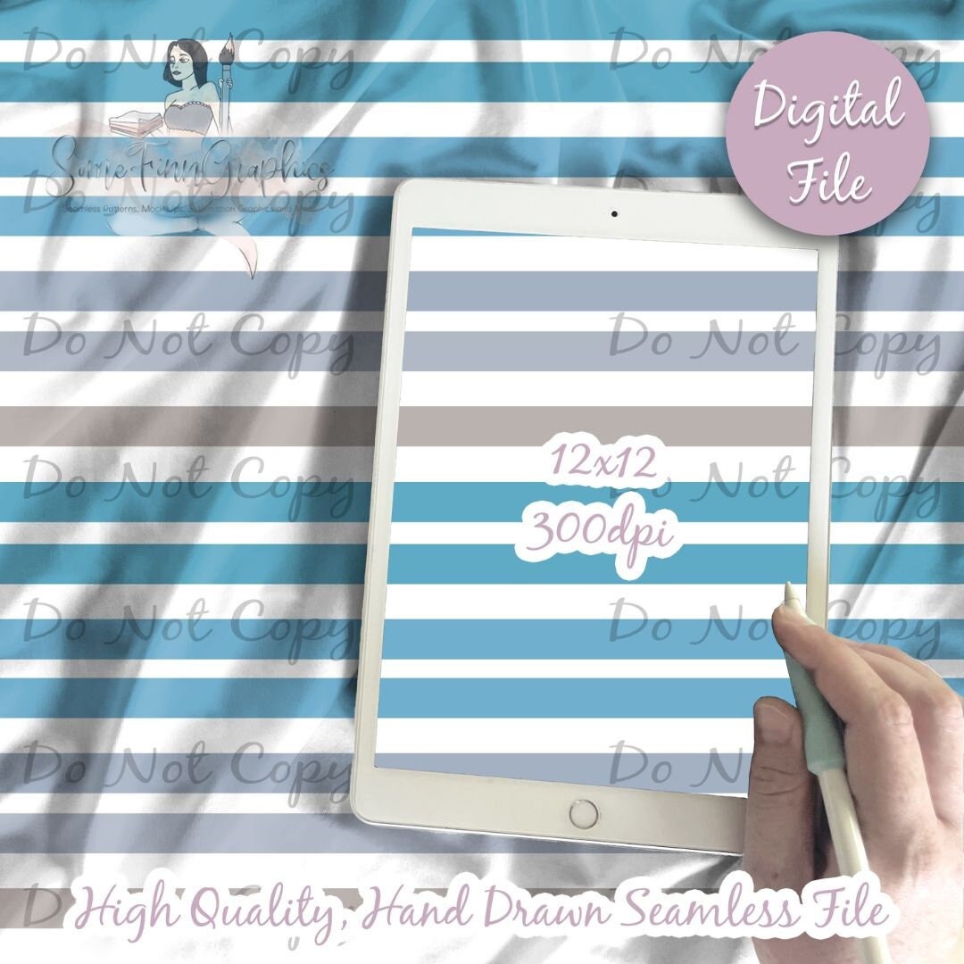 Blue Stripes Digital Paper - Seamless Striped Pattern, Fabric ...
