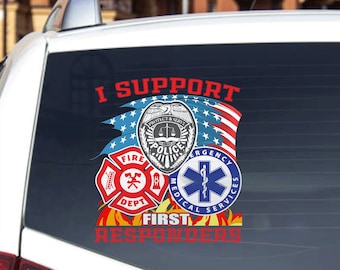 First Responders Flag Decal - Etsy