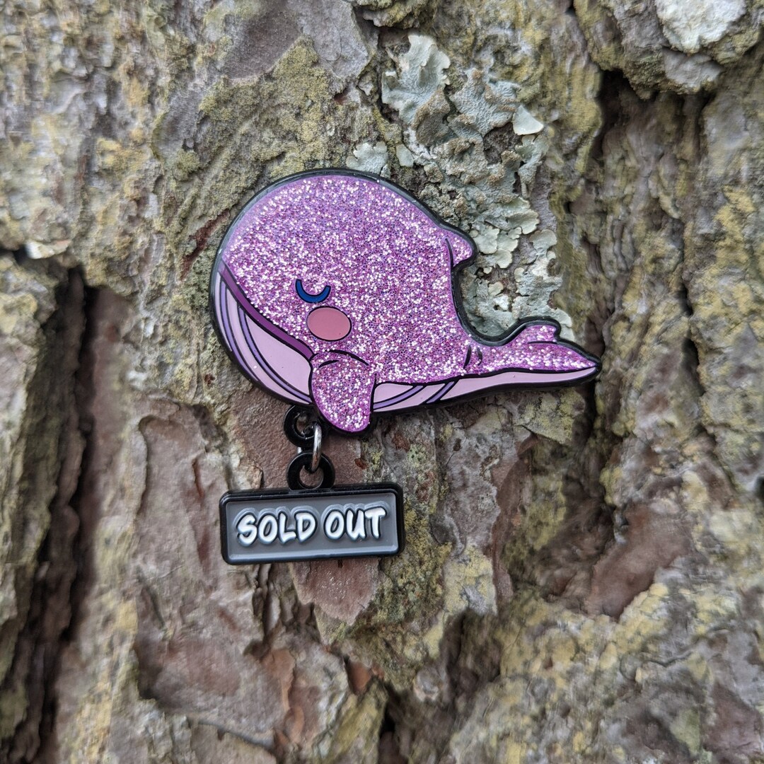 Still Salty Glitter Whale Pin: Soft Enamel, Black Metal - Etsy