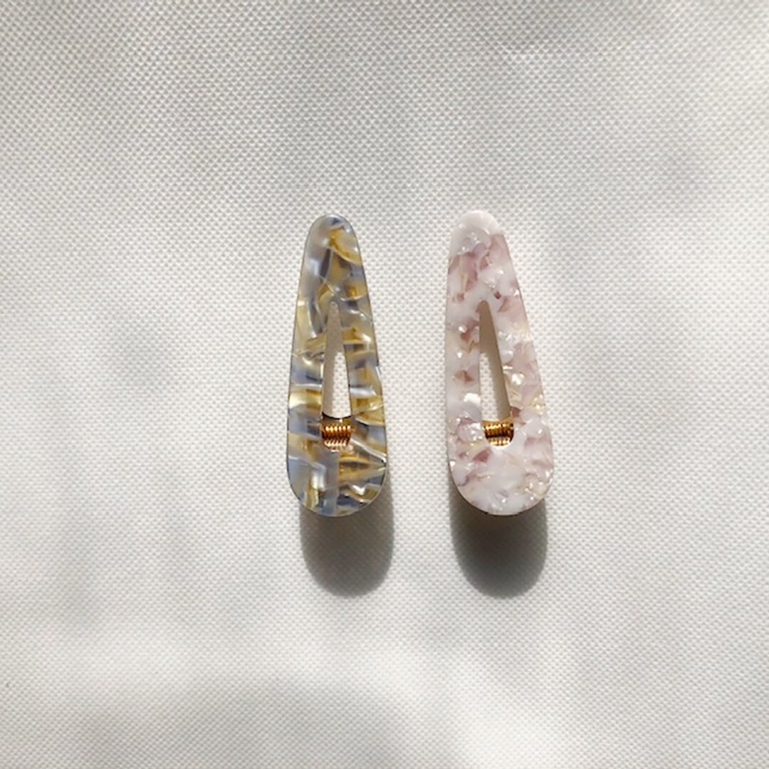 Marble Hair Clips, Celluloid Triangular Pins (set of 2) - Etsy