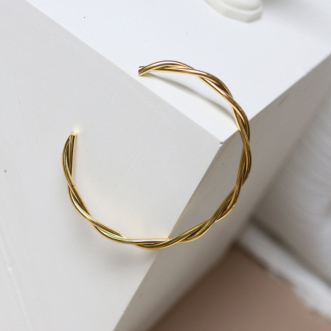 Twisted Cable Wire Bangles 18k Gold Plated Bangles Made With - Etsy
