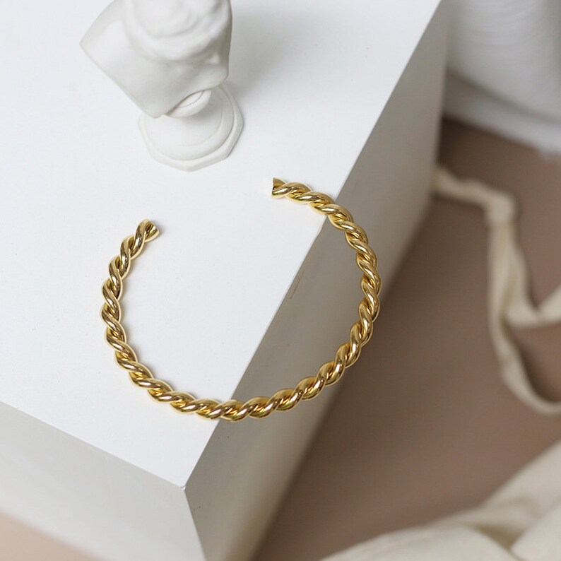 Twisted Cable Wire Bangles 18k Gold Plated Bangles Made With - Etsy