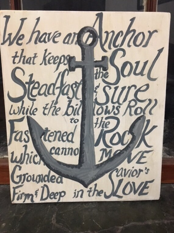 Anchor Sign acrylic on wood | Etsy
