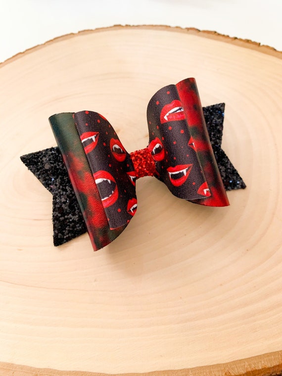 Vampire Hair Bow Halloween Hair Bow Vampires Etsy