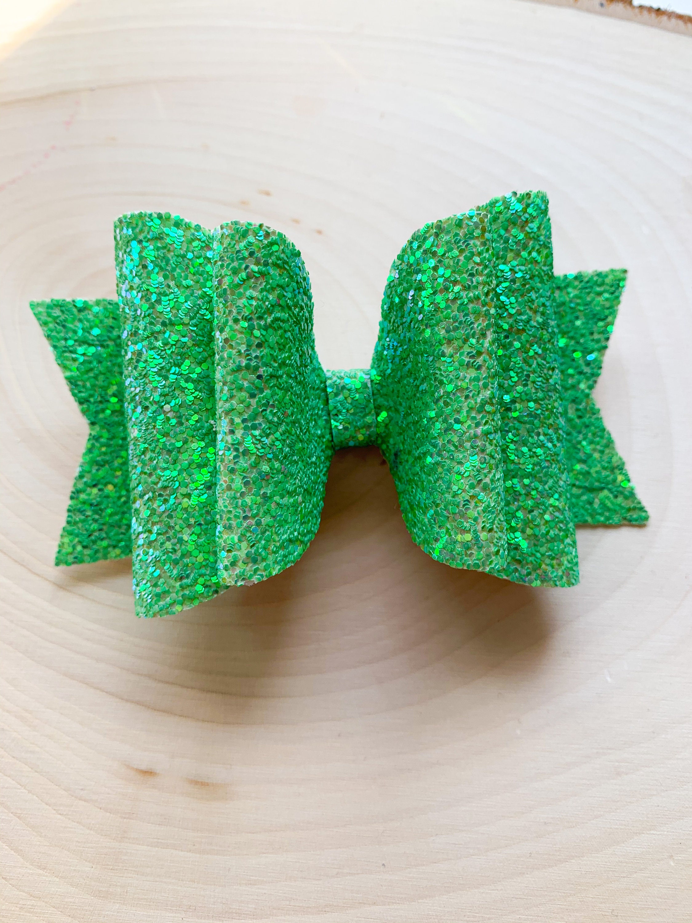 Green Hair Bow Glitter Hair Bow - Etsy UK