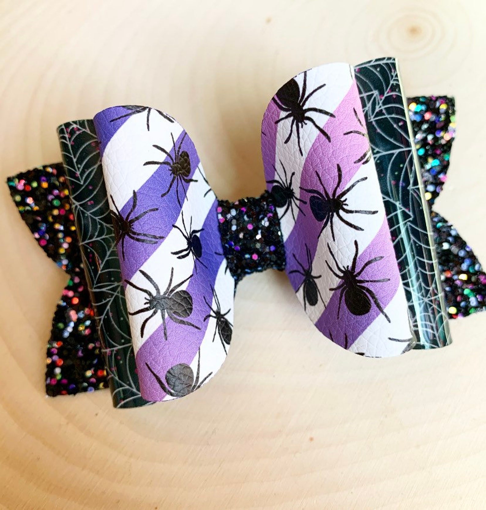 Spider Hair Bow Spiders Halloween Hair Bow Spooky Bow - Etsy