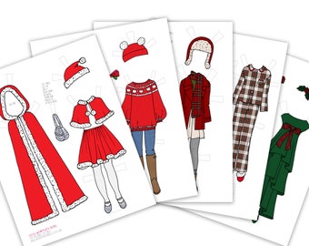 Christmas Paper Doll | Etsy