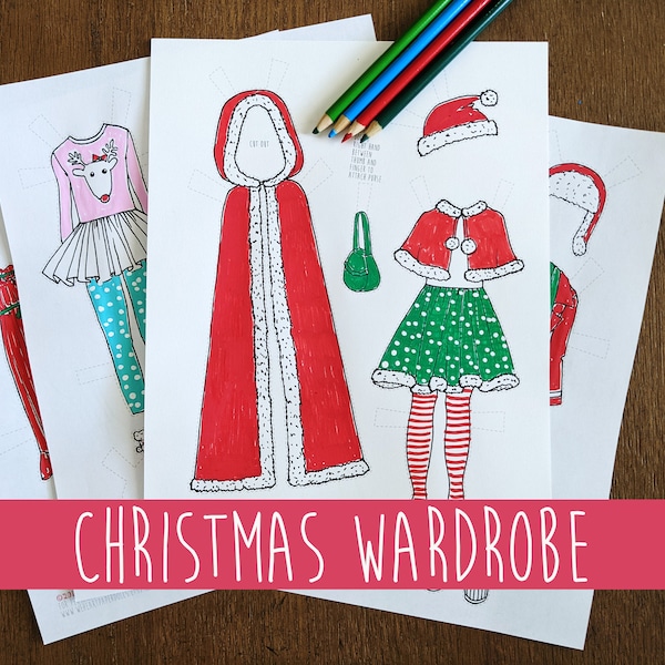 Christmas Paper Doll - Etsy