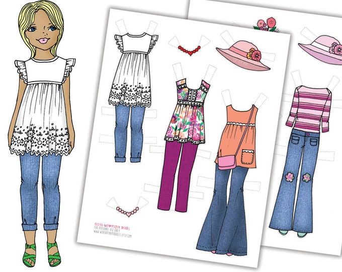 Angel Paper Dolls Coloring Set, Printable Paper Dolls, Paper Ornaments ...