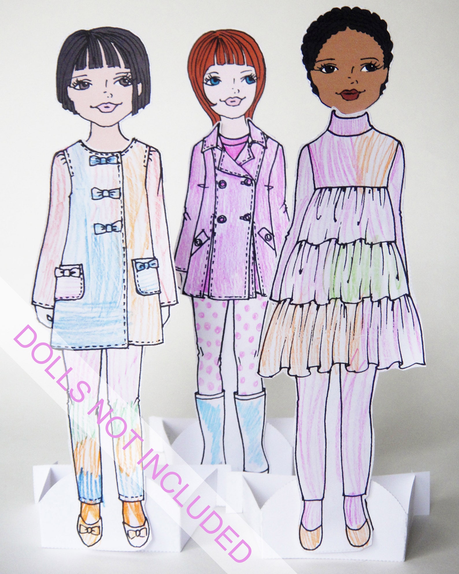 Paper Doll Wardrobe Coloring Pages, Digital Paper Doll Clothes, Paper ...