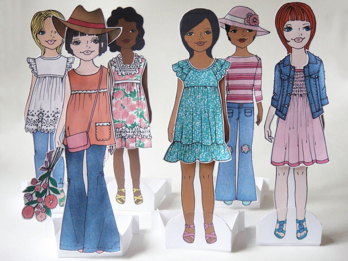 Summer Wardrobe - Printable Paper Doll Wardrobe - PDF Instant Download ...
