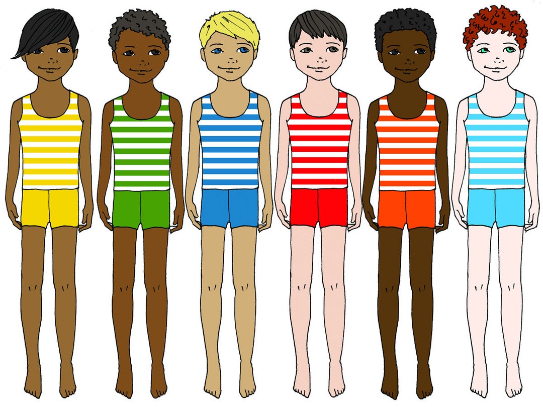 Boy Printable Paper Dolls-paper Dolls to Color-digital Paper Dolls-pdf ...