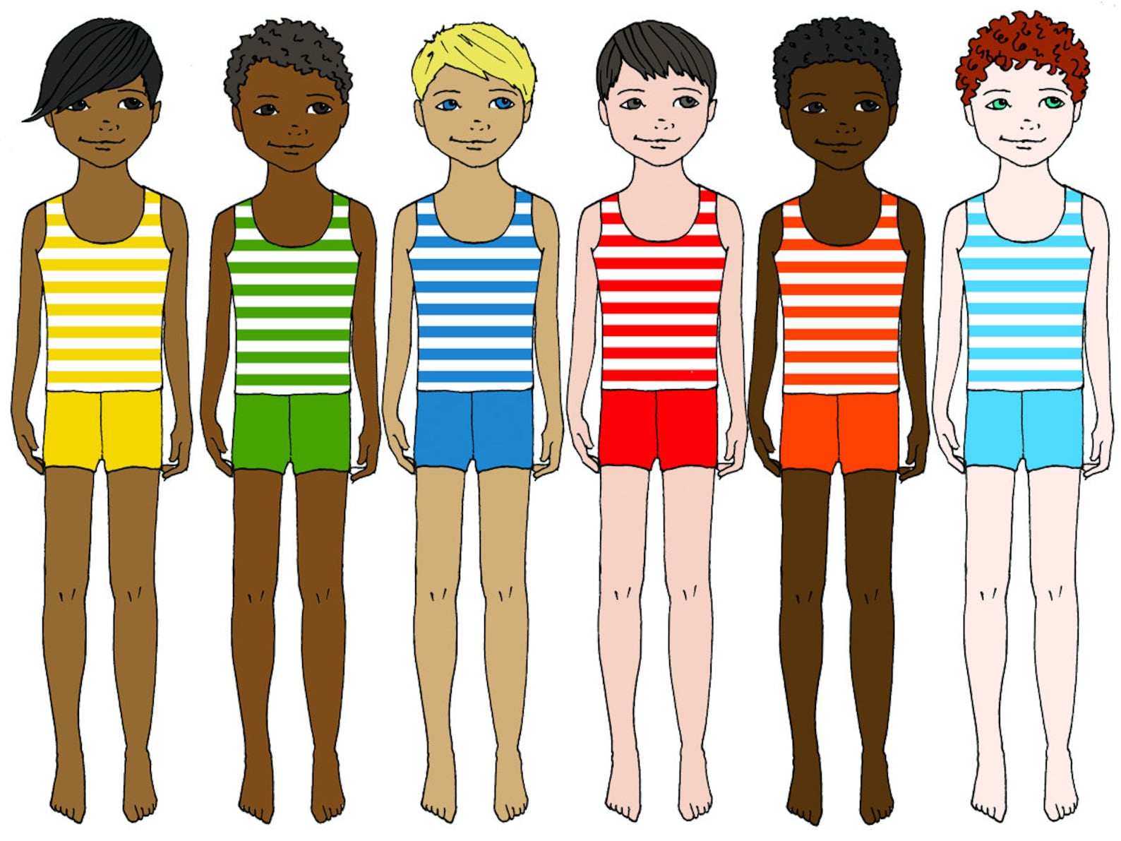 Boy Printable Paper Dolls-paper Dolls to Color-digital Paper Dolls-pdf ...
