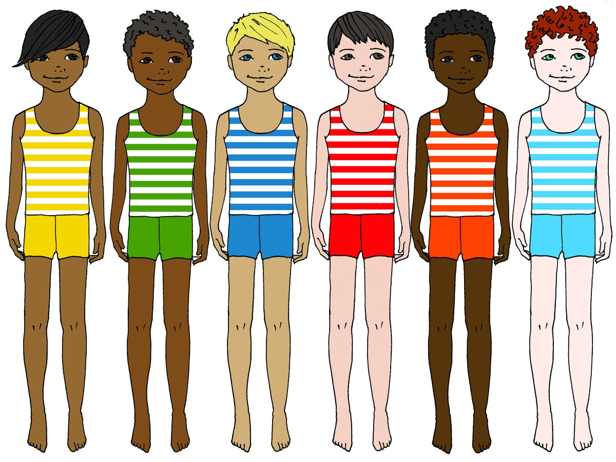 Boy Printable Paper Dolls-paper Dolls to Color-digital Paper Dolls-pdf ...
