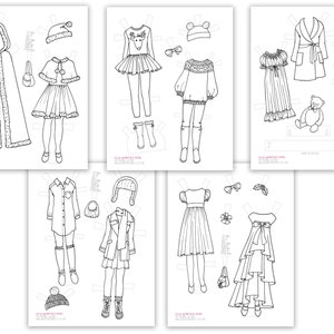 Printable Christmas Paper Doll Set, Holiday Outfits (digital Download ...