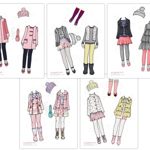 Winter Wardrobe-printable Paper Doll-digital Paper Doll-winter Clothes ...