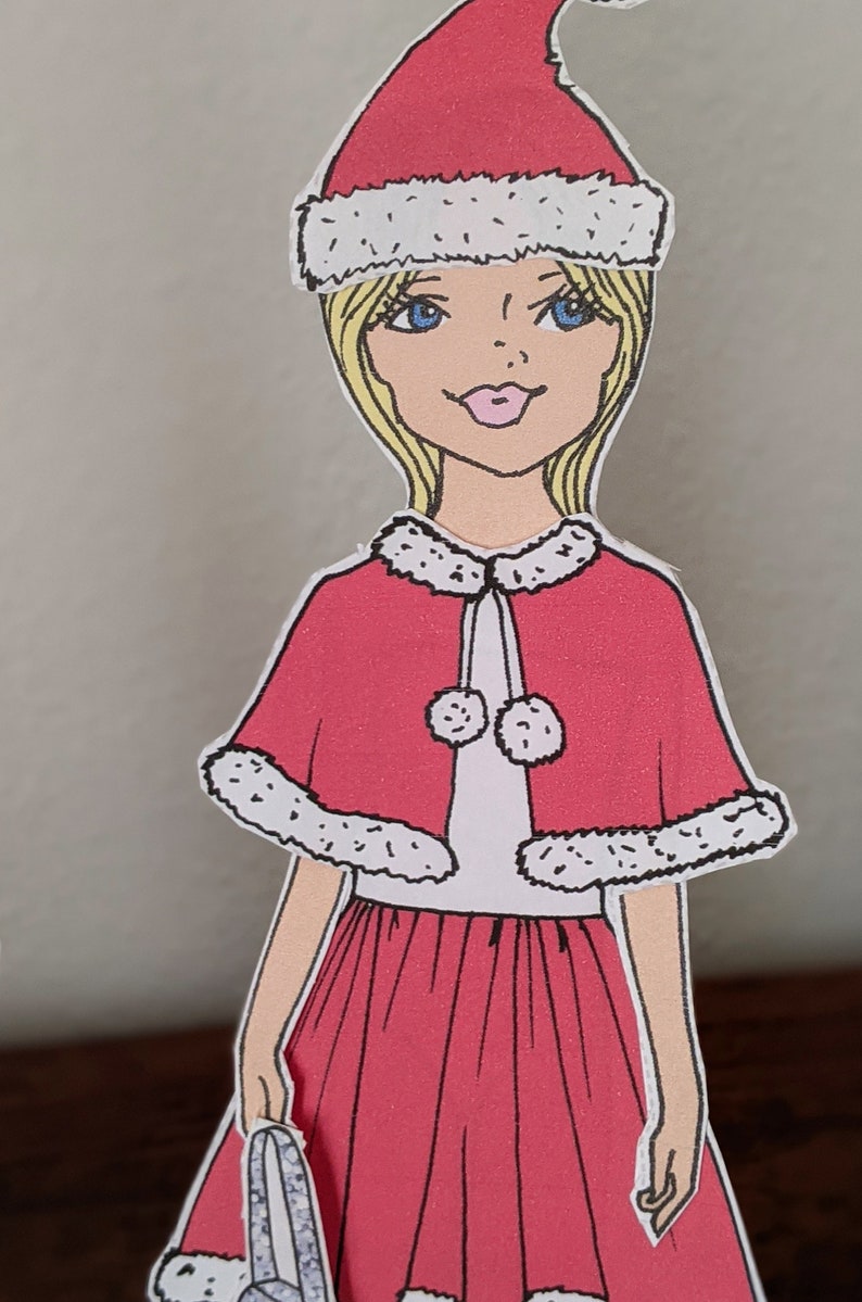 Christmas Paper Doll, Christmas Paper Doll Package, Printable Paper ...