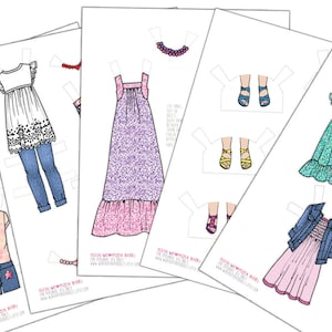 Printable Paper Doll Package-paper Dolls to Color-digital Paper Doll ...