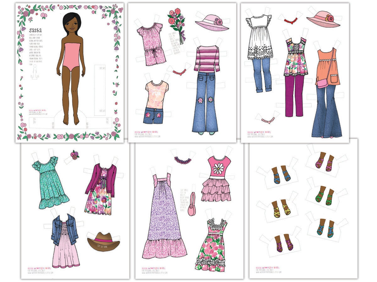 Printable Paper Doll Package-sasha-pdf Instant Download-digital Paper ...
