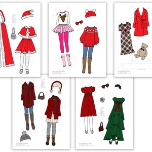Christmas Paper Doll, Christmas Paper Doll Package, Printable Paper ...