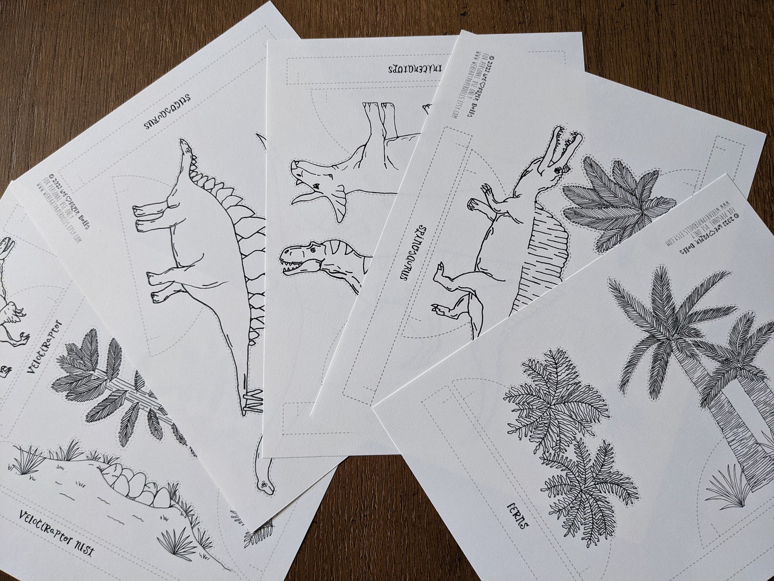 Dinosaur Paper Doll, Imaginitive Dino Activity, Prehistoric Play Set ...