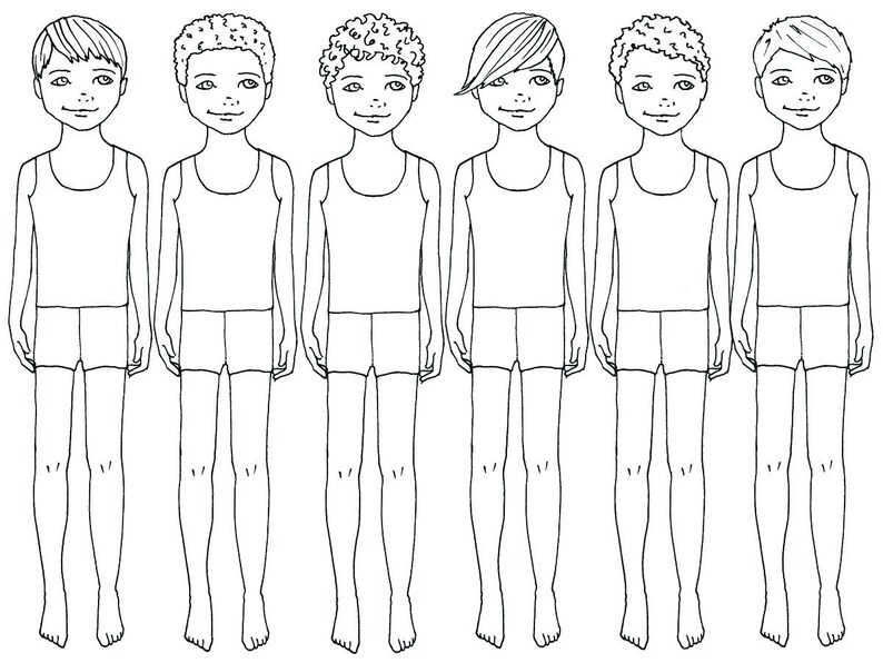 Boy Printable Paper Dolls-paper Dolls to Color-digital Paper Dolls-pdf ...