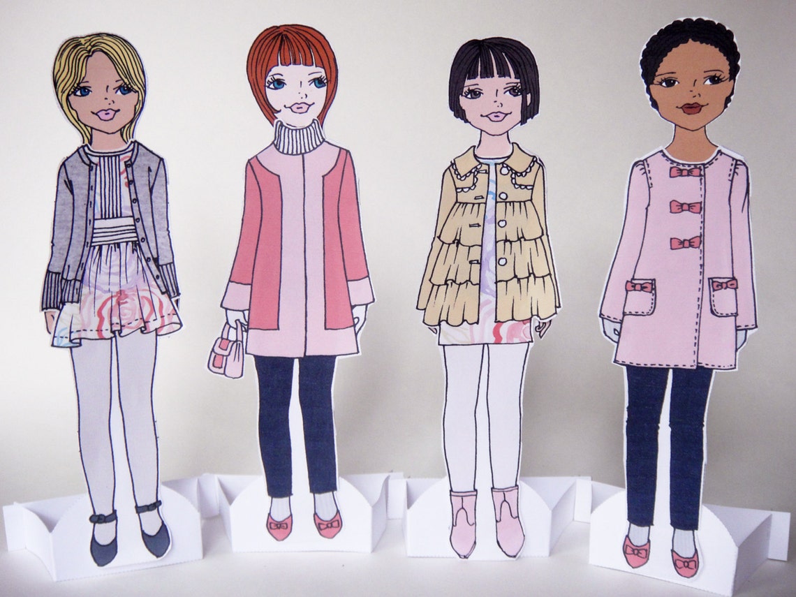 Winter Wardrobe-printable Paper Doll-digital Paper Doll-winter Clothes ...