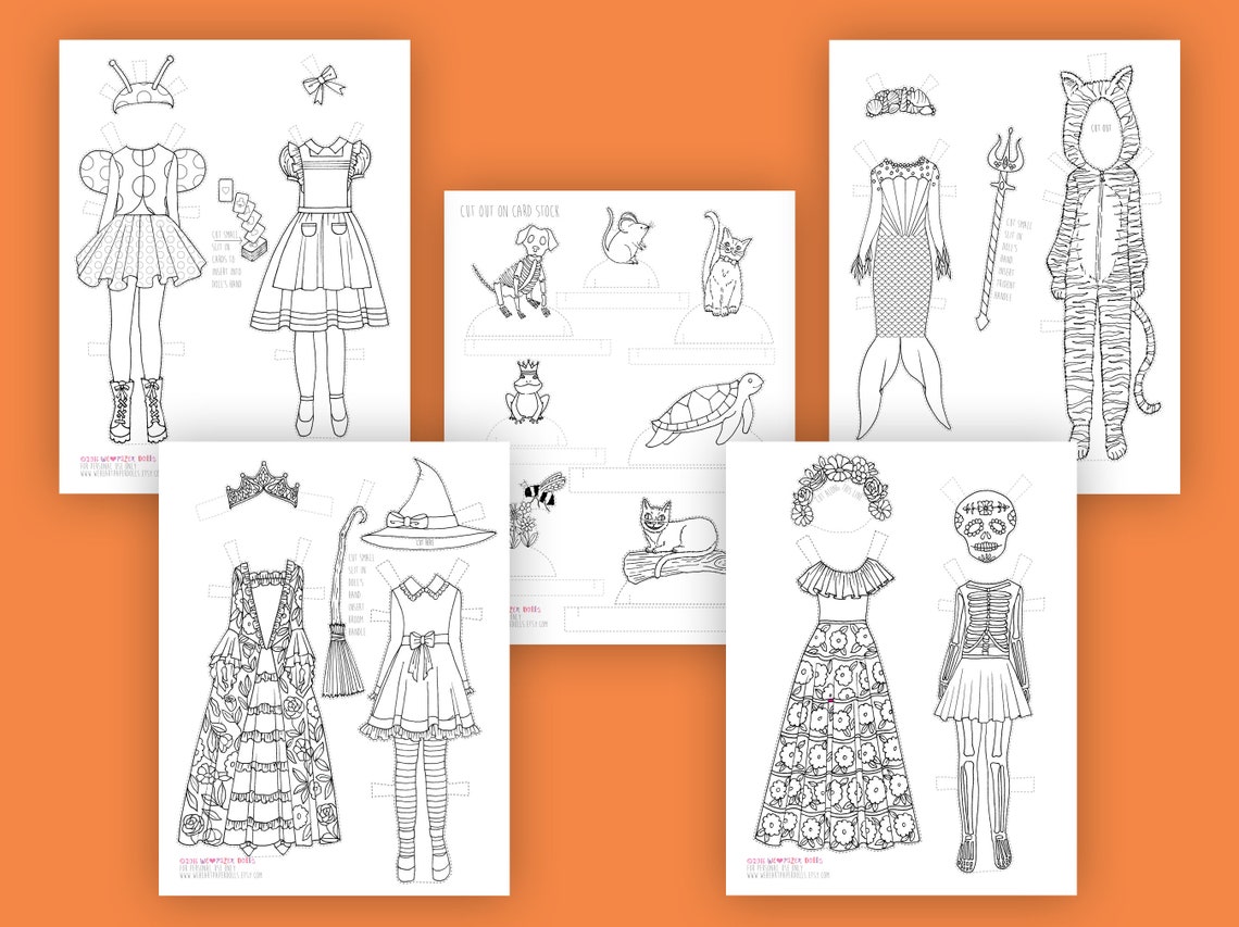 Halloween Printable Paper Doll, Halloween Paper Doll to Color ...