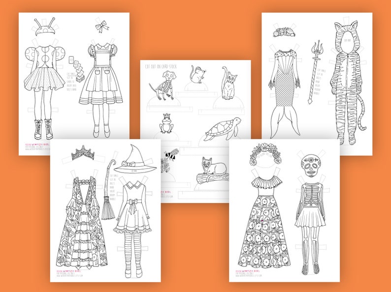 Halloween Printable Paper Doll, Halloween Paper Doll to Color ...