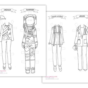 Career Paper Doll, Professions Dress up Outfits, Digital Paper Doll ...