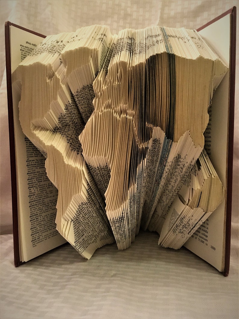 World Map Book Folding - Etsy