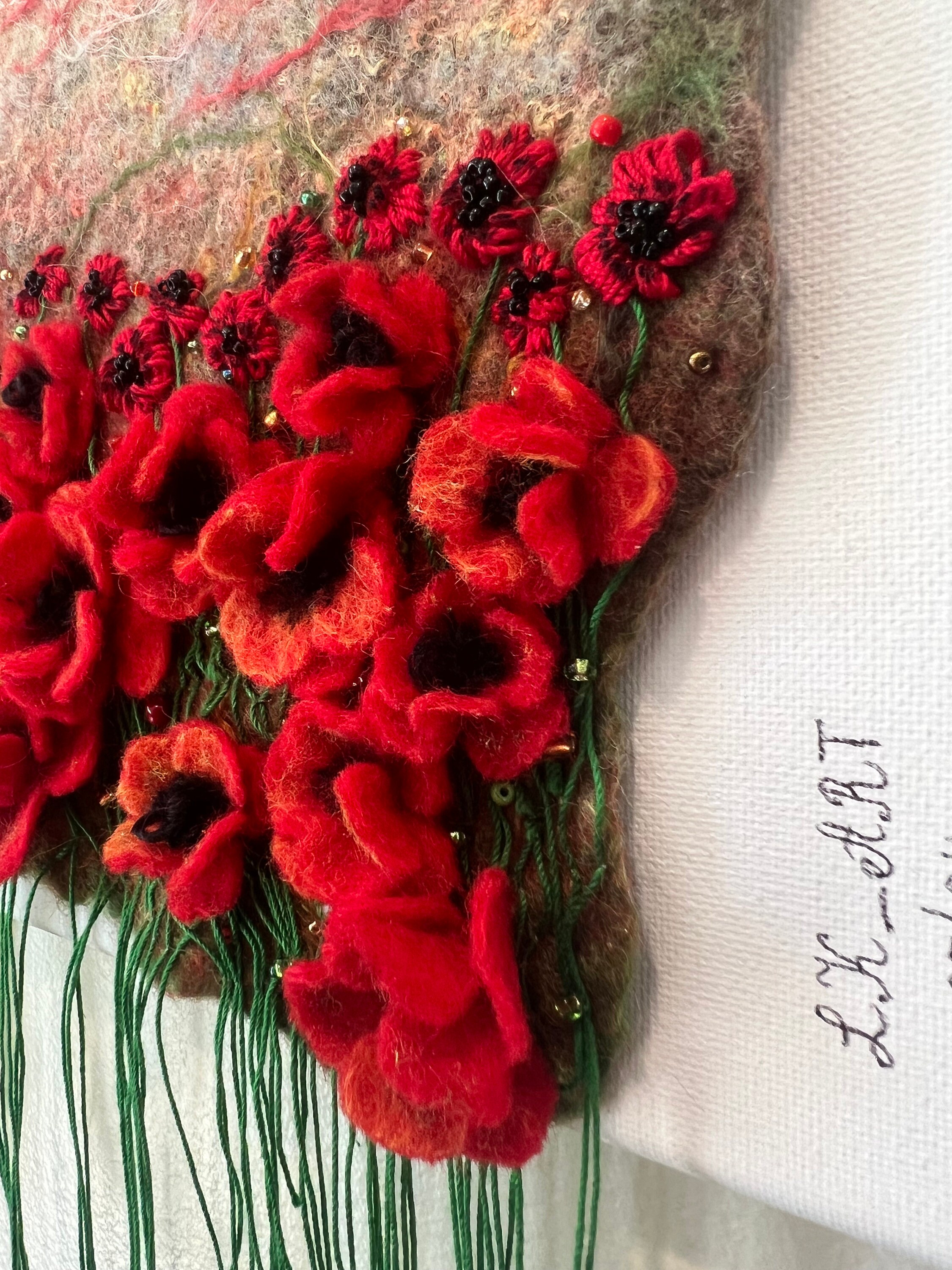 Wet Felted Art the Poppys Dance in the Wind/mixed Media Art/textiles ...