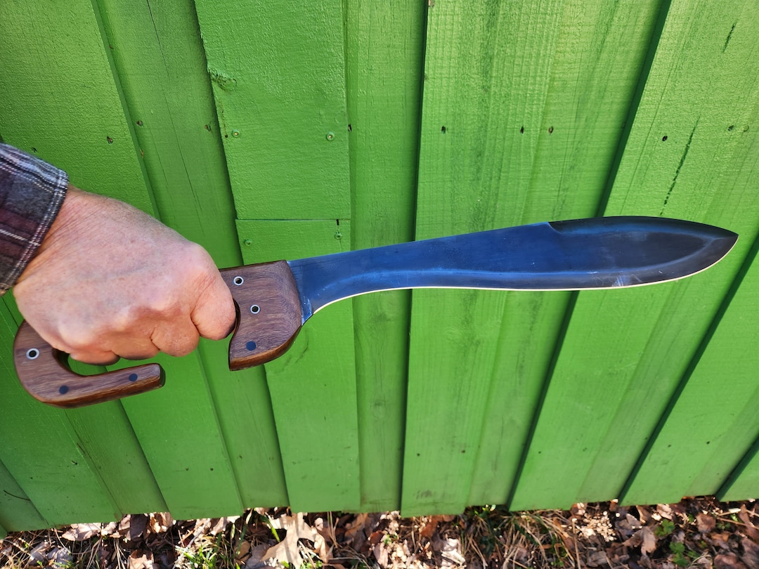 Falcata Sword Made From 8670 Steel Cold Blued IPE Wood - Etsy