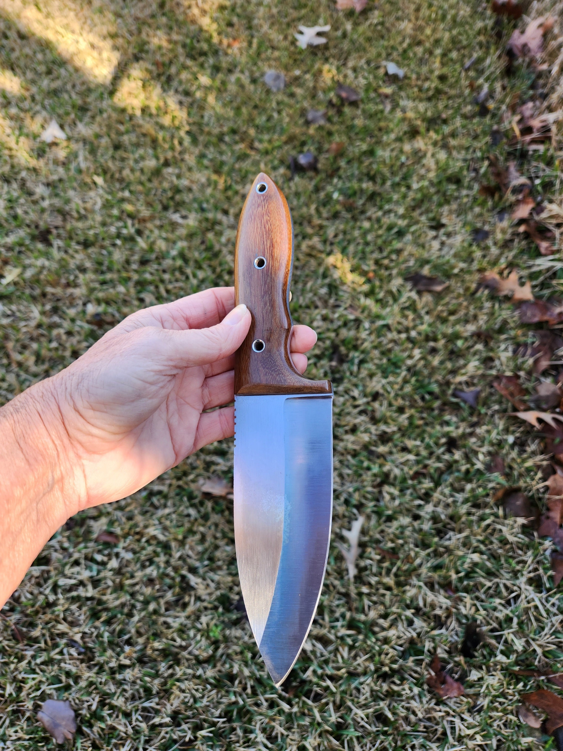 Camp Knife Made From D2 Steel With IPE brazilian Ironwood Wood Handle ...