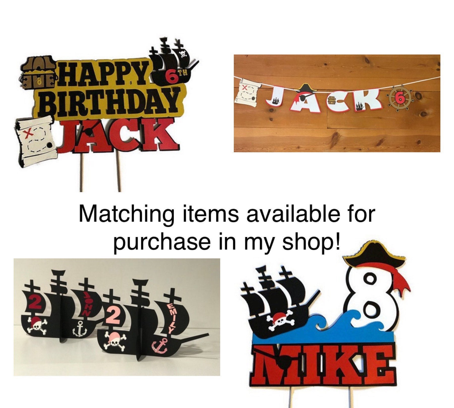 Pirate Cake Topper Pirate Birthday Girls Pirate Birthday - Etsy