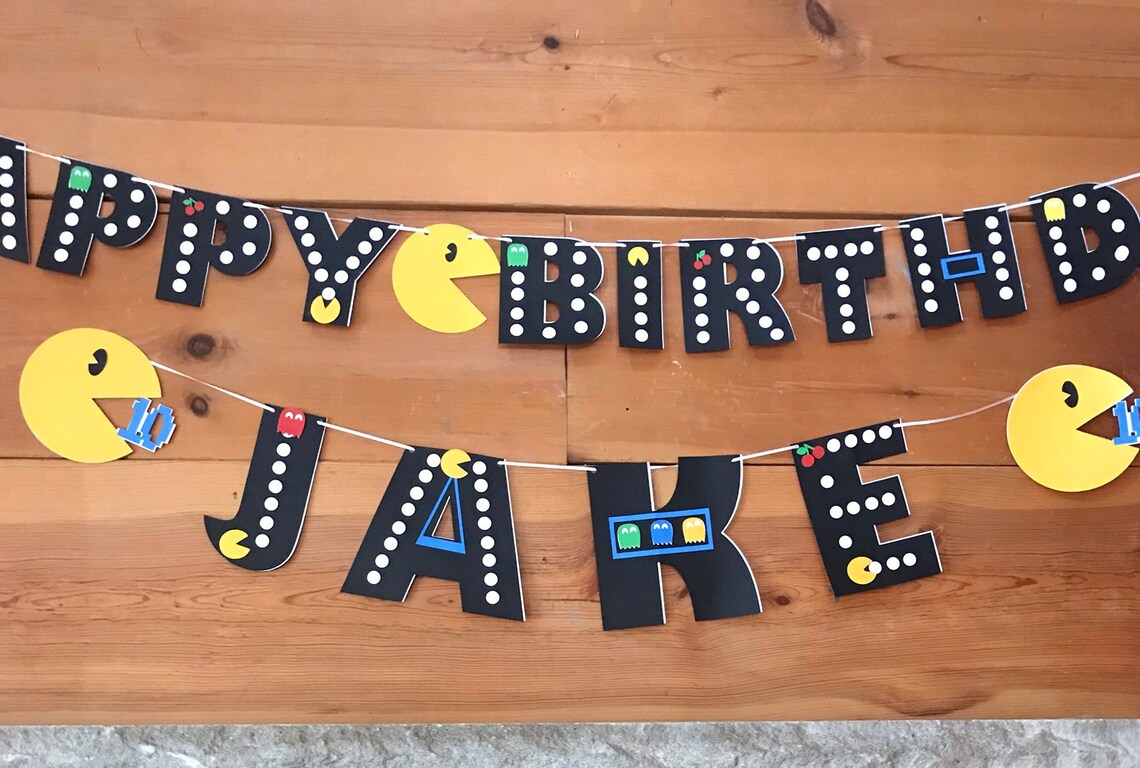 80s Arcade Birthday Banner, Personalized Arcade Banner, Arcade Birthday ...