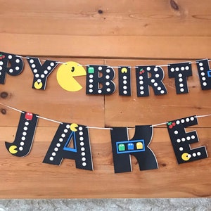 80s Arcade Birthday Banner, Personalized Arcade Banner, Arcade Birthday ...