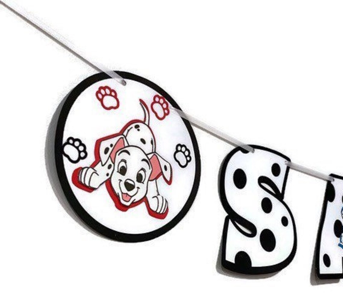 Birthday Banner Puppy Banner Dalmatian Banner Dalmatian - Etsy
