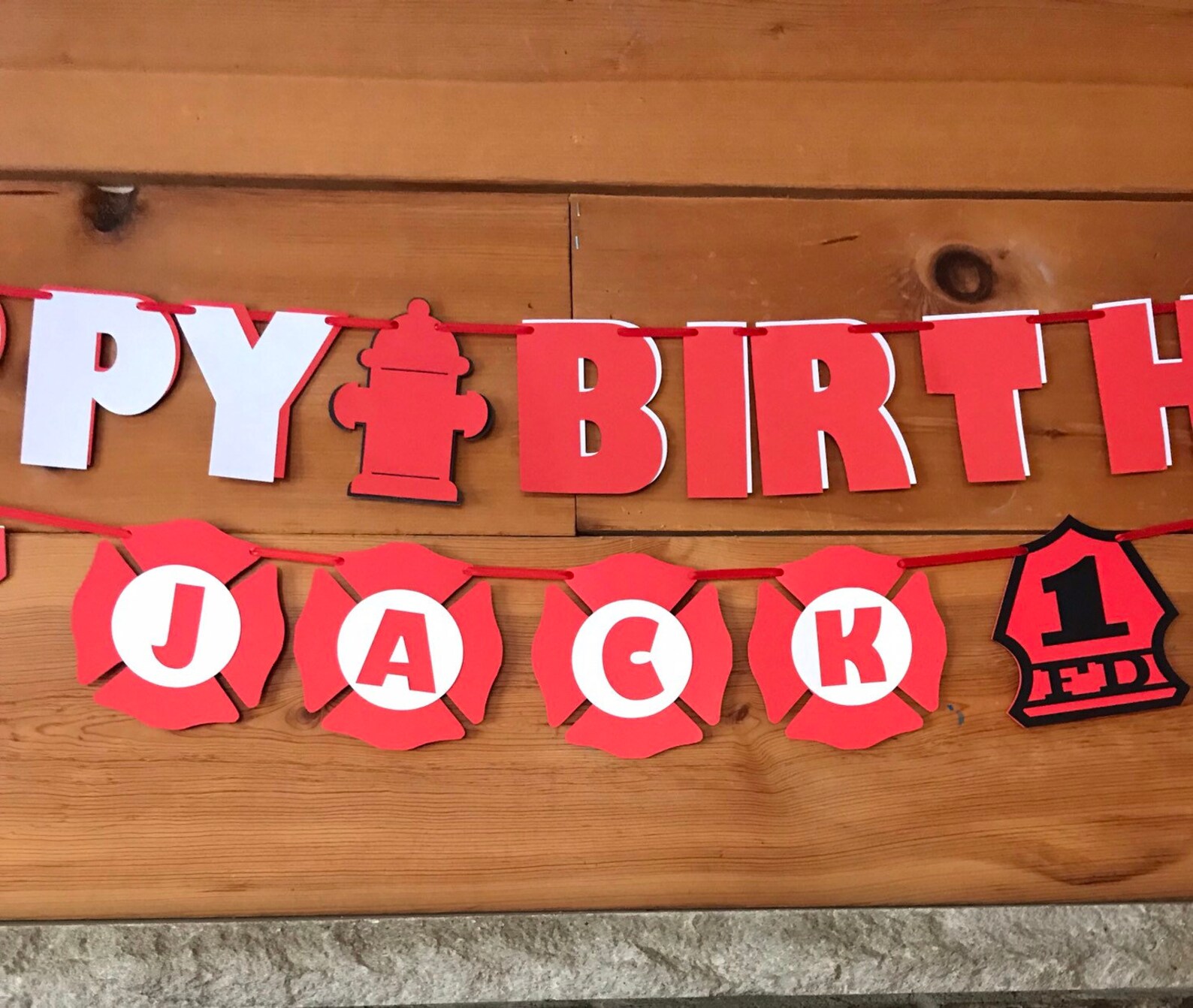 Firetruck Birthday Banner , Fire Department Birthday , Firetruck ...