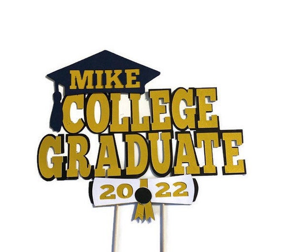 College Graduate Cake Topper College Graduation Graduation | Etsy