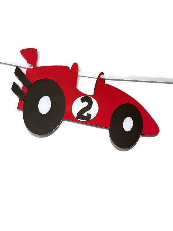Race car birthday banner Racing Birthday banner Car | Etsy
