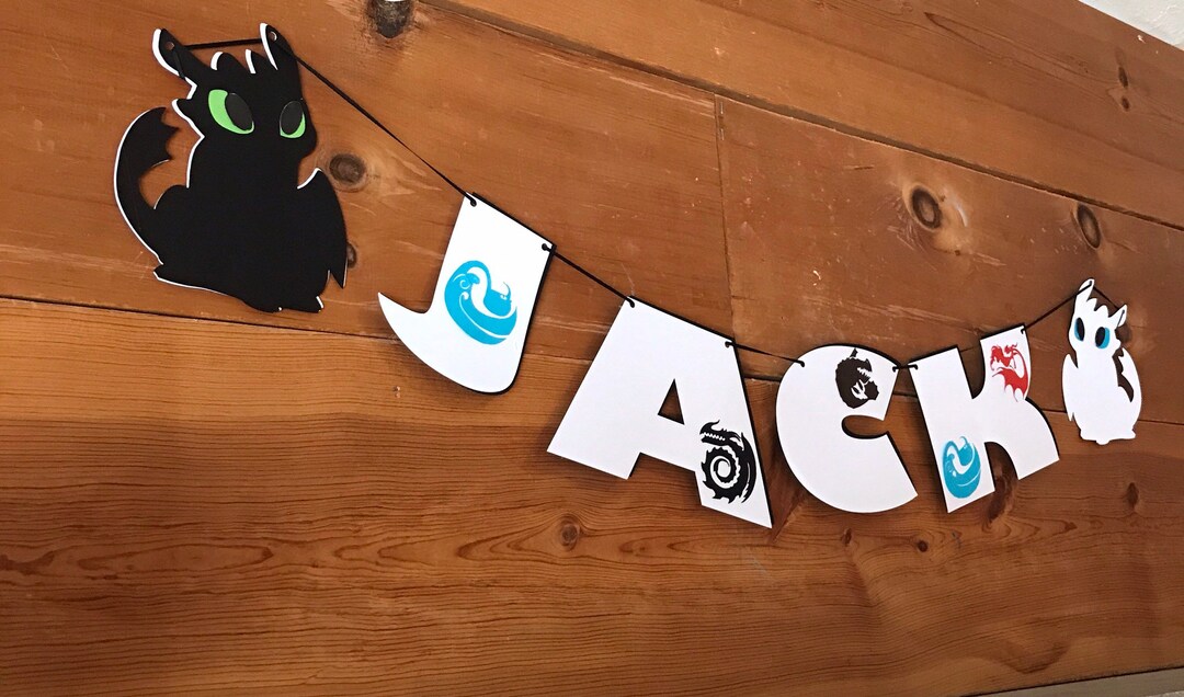 Toothless Birthday Banner, Night Fury Birthday Banner, Dragon Birthday ...