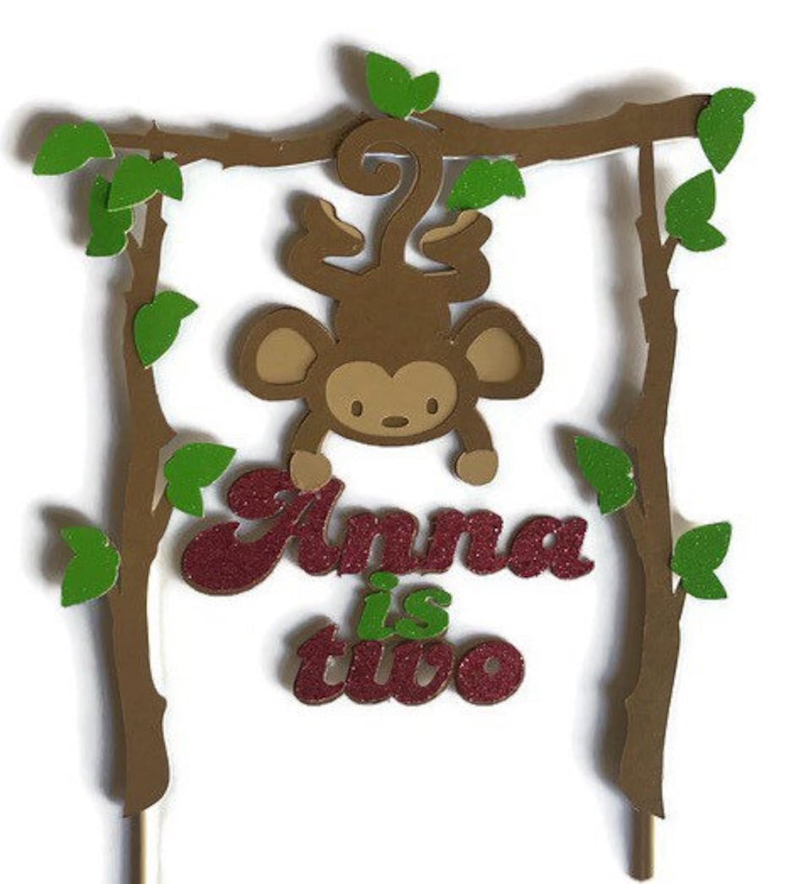 Monkey Cake Topper, Jungle Birthday Cake Topper - Etsy