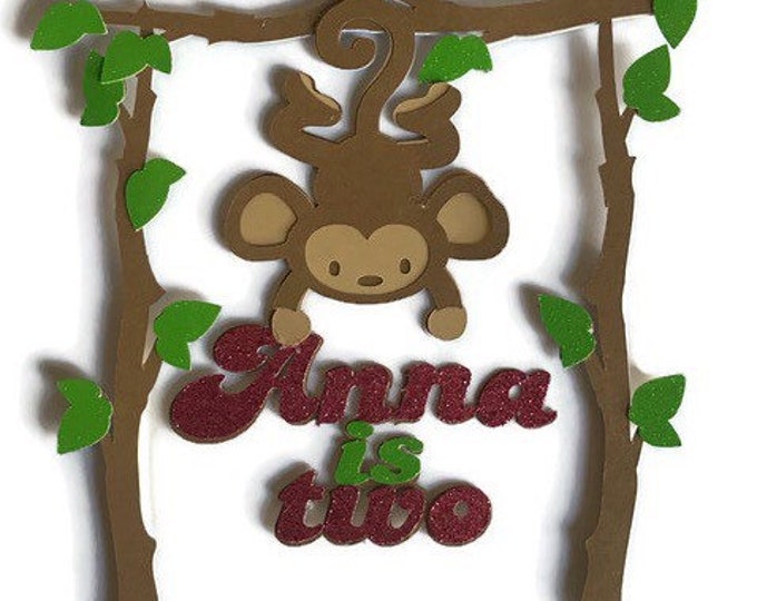 Monkey Cake Topper, Jungle Birthday Cake Topper - Etsy