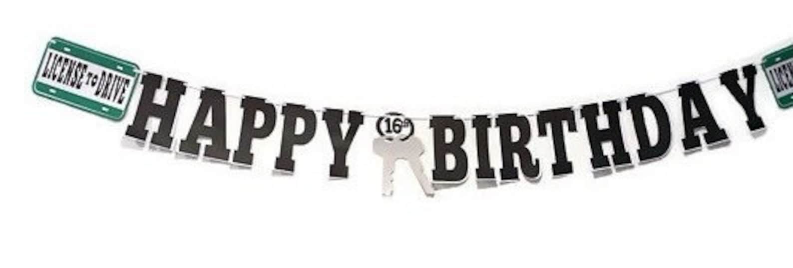 Driver License Birthday Banner road Sign Birthday Banner car - Etsy