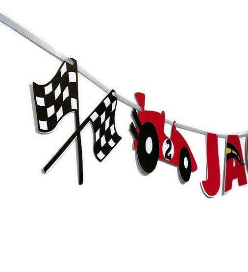 Race car birthday banner Racing Birthday banner Car | Etsy