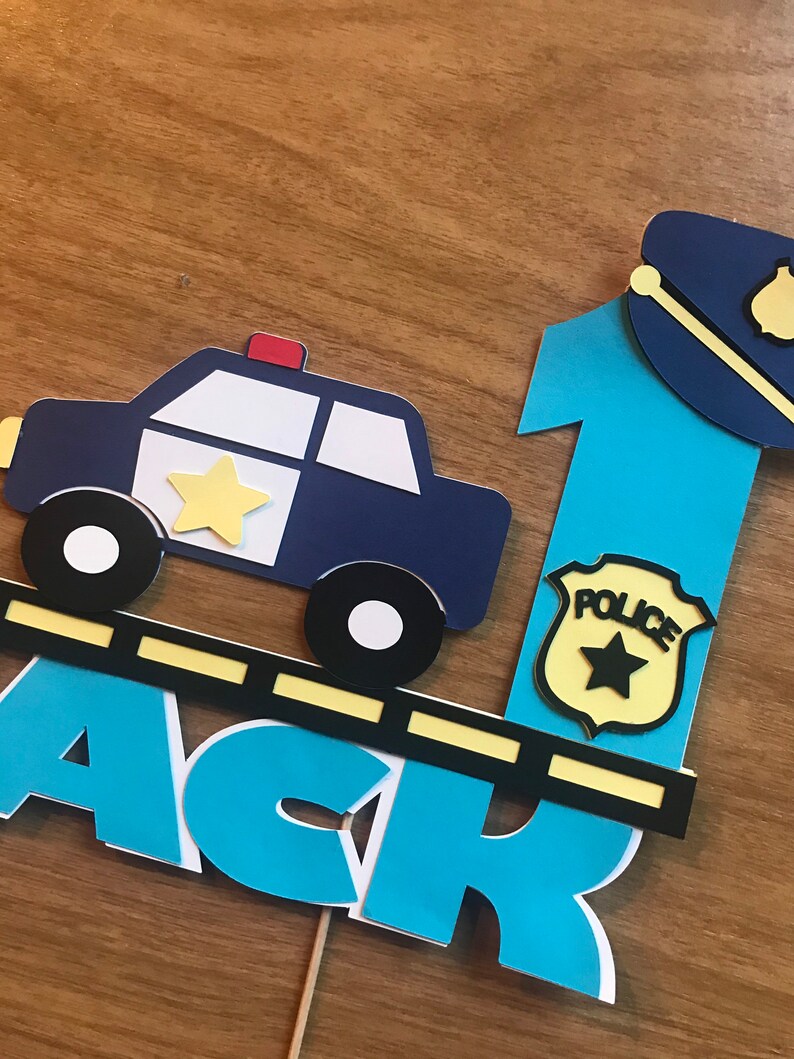 Police birthday cake topper Police man Birthday cake topper | Etsy