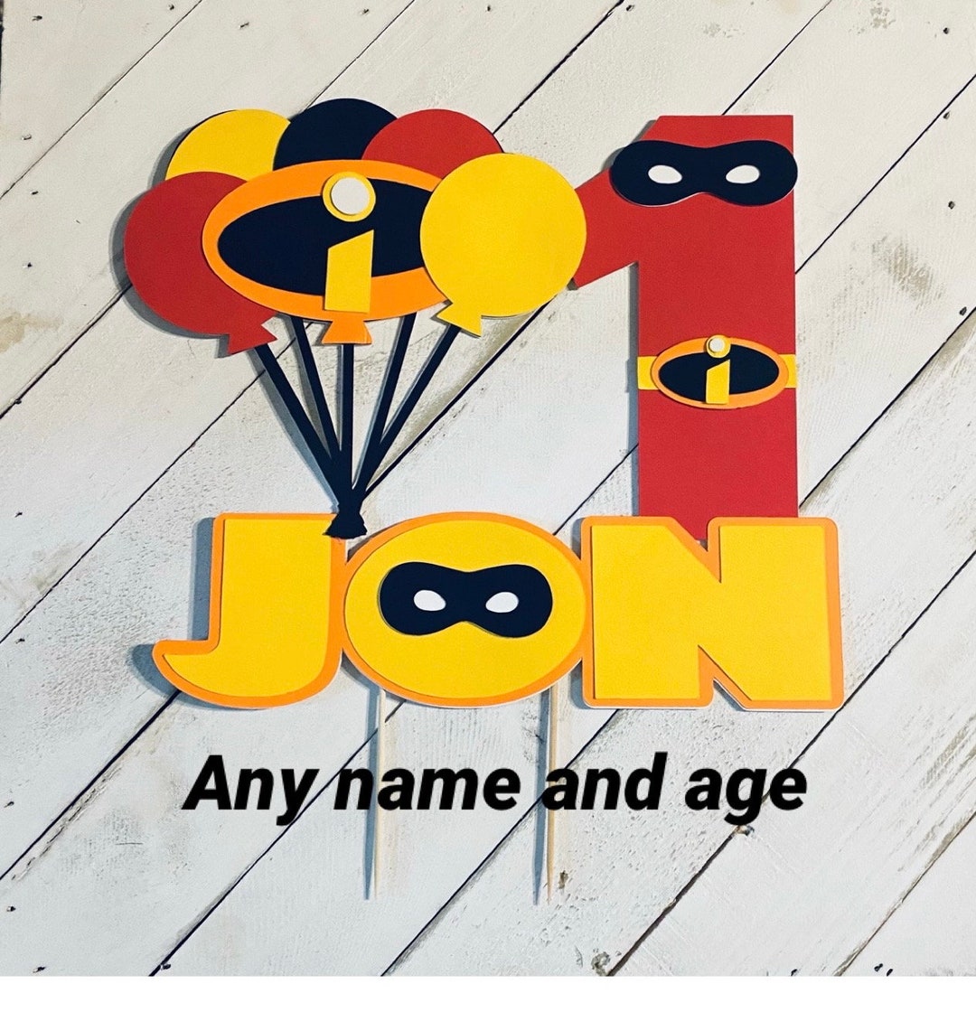 INCREDIBLES Cake Topper, Disney Inspired Incredibles Cake Topper, the ...