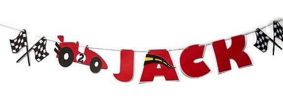 Race car birthday banner Racing Birthday banner Car | Etsy